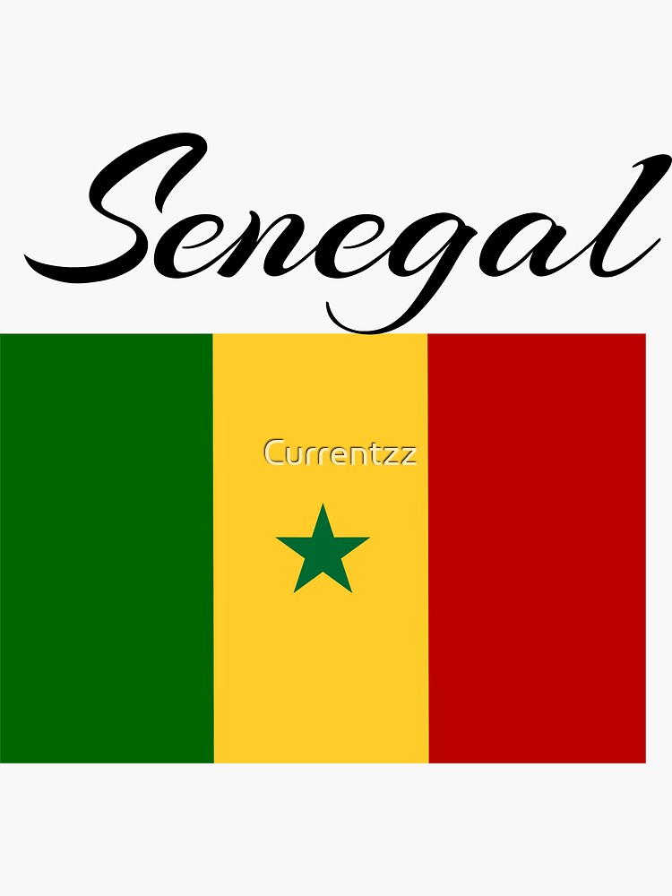 " Senegal Flag With Name" Sticker for Sale by Currentzz | Redbubble