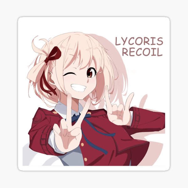 "lycoris recoil cool red" Sticker for Sale by Wbestie | Redbubble
