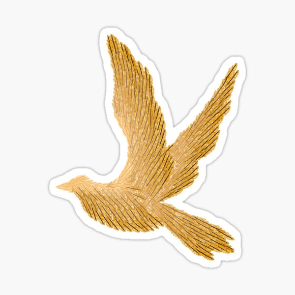 "Bird-Flying, Gold color bird" Sticker for Sale by Thamonwun | Redbubble
