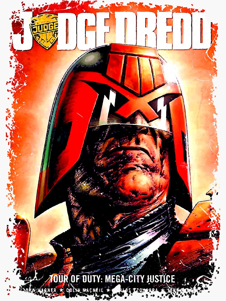 "Judge Dredd " Sticker for Sale by Michenlooper | Redbubble