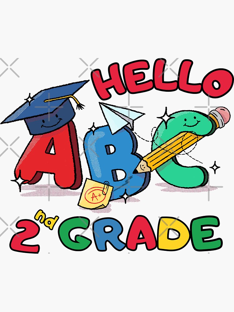 "Back to School Day- Hello 2nd Grade" Sticker for Sale by 3liliesworld ...
