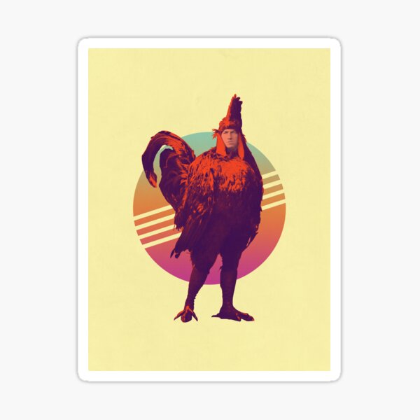 "Chicken Man Half Chicken Half Man Funny Weird Bizarre " Sticker for ...