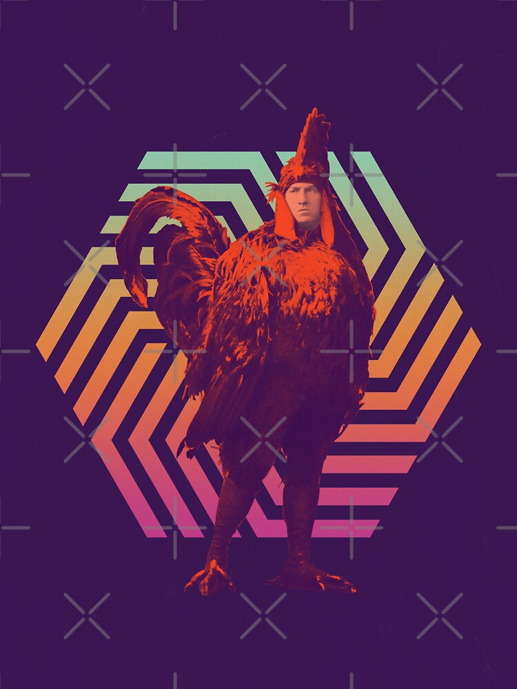 "Chicken Man Half Chicken Half Man Funny weird Bizarre " Sticker for ...