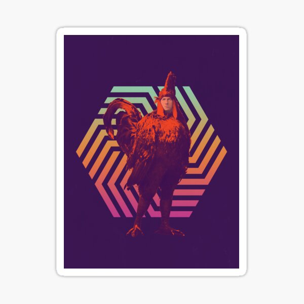 "Chicken Man Half Chicken Half Man Funny weird Bizarre " Sticker for ...