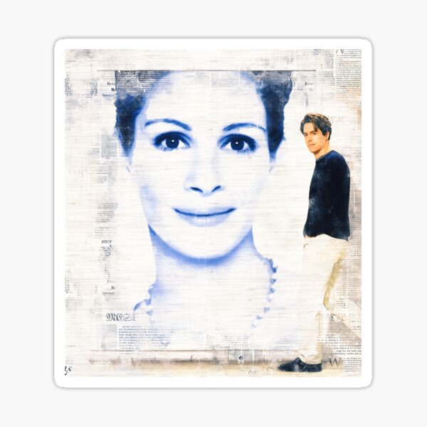 "Notting Hill romantic movie fan art Julia Roberts Hugh Grant" Sticker ...
