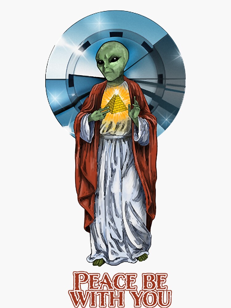 "Alien Jesus " Sticker for Sale by RebeccaHe82500 | Redbubble
