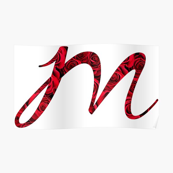 "Letter M - Red Rose" Poster for Sale by mozartdesign | Redbubble