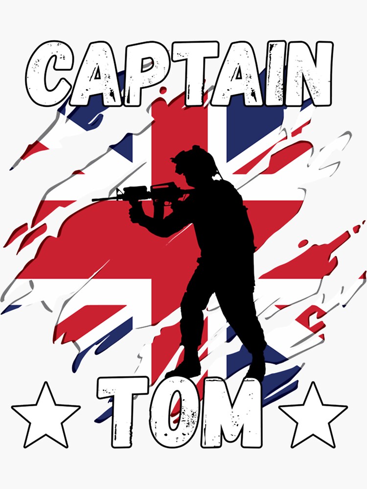 "Captain Tom Moore (1)" Sticker for Sale by OpheliaCharlott | Redbubble