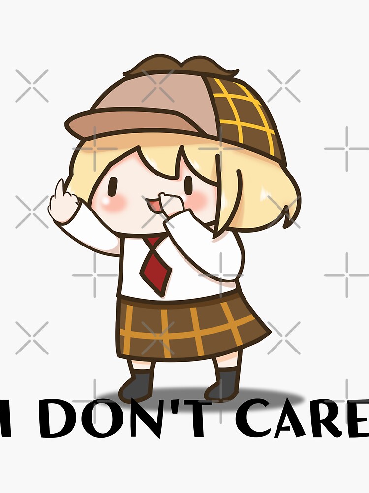 "Smol Ame "I Don't Care"" Sticker for Sale by Holotya | Redbubble