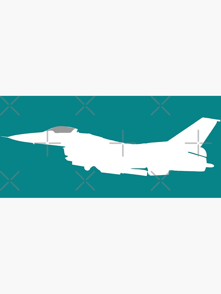 "Fighter Jet Aircraft Side-Cyan Background " Poster for Sale by ...