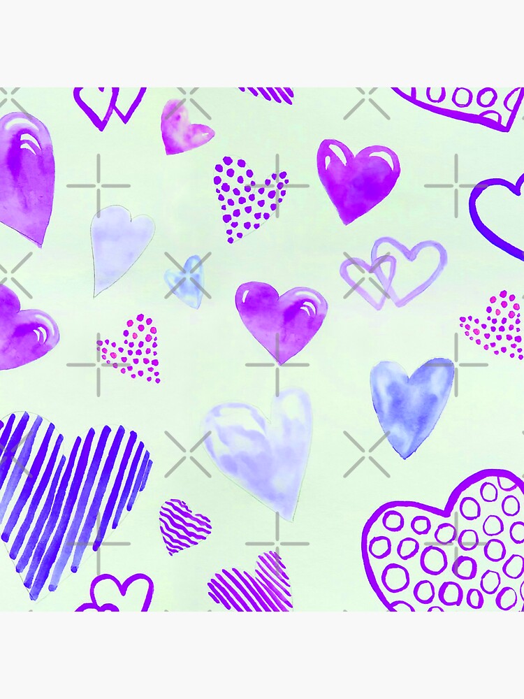 "Hand Drawn Hearts" Sticker for Sale by TotallyRetroArt | Redbubble