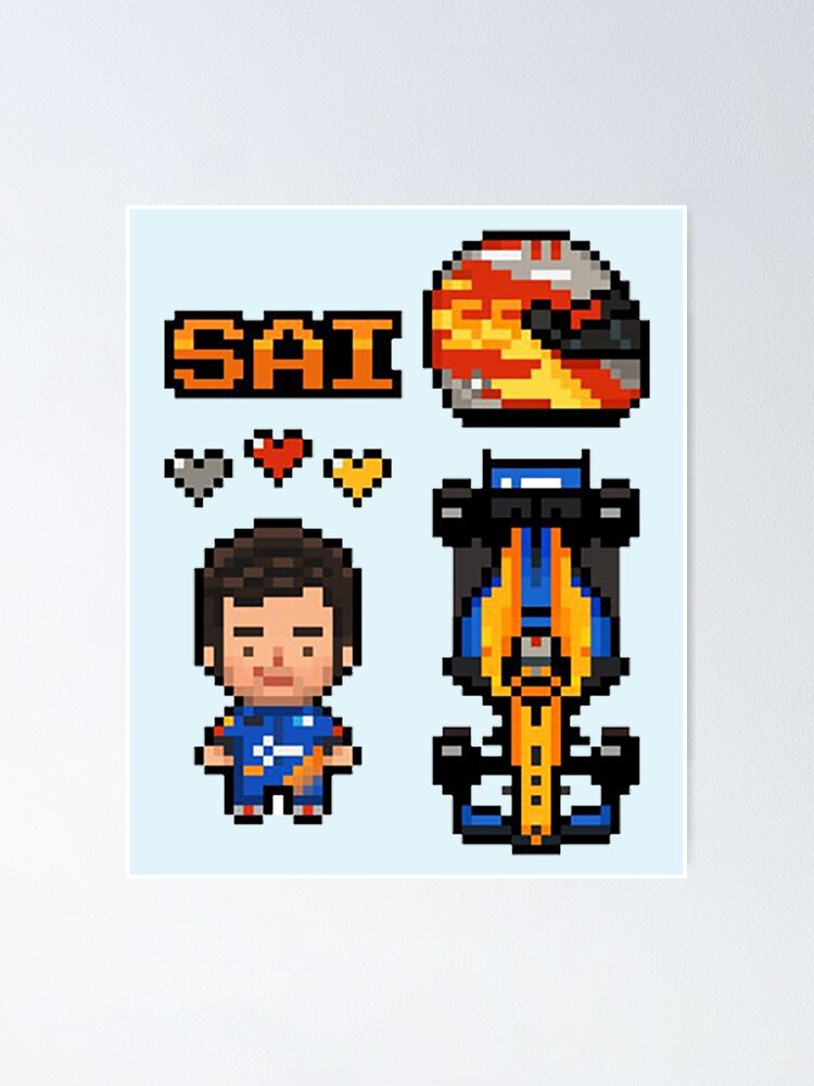 "Pixel Carlos Sainz Jr. F1 2020" Poster for Sale by atlasestella ...