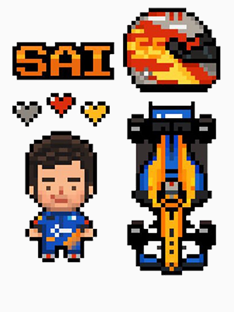 "Pixel Carlos Sainz Jr. F1 2020" T-shirt for Sale by atlasestella ...