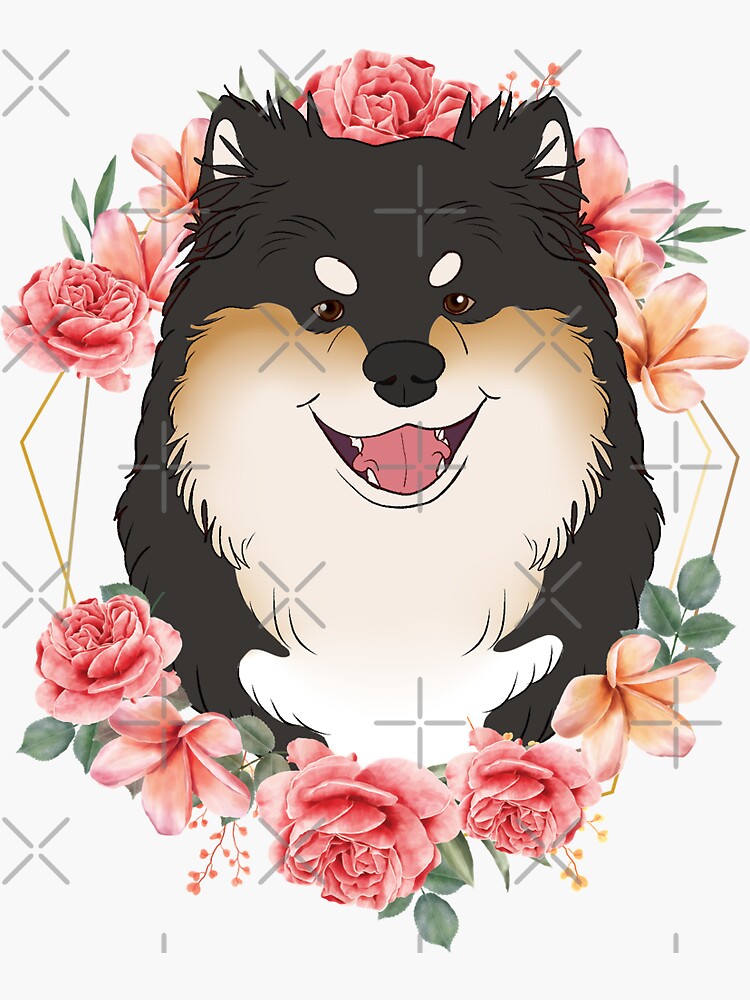 "Happy Lappy black and tan" Sticker for Sale by MagnoliaVision | Redbubble