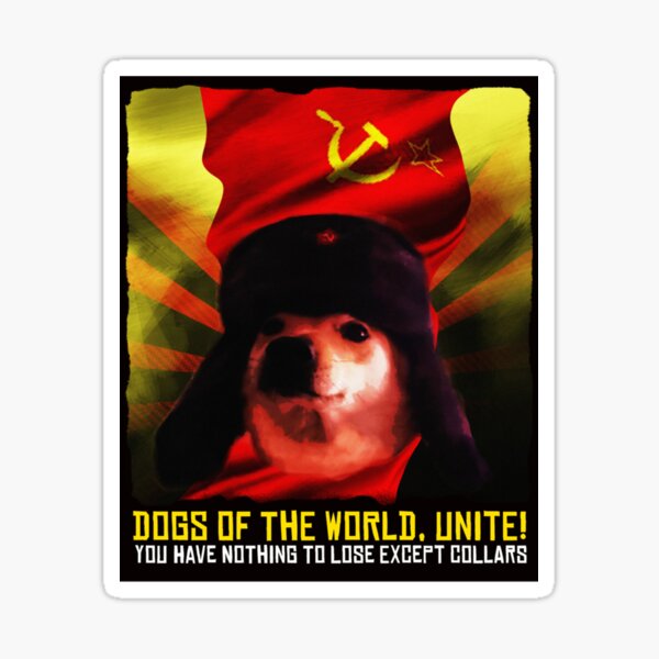 "Communist Comrade Doggo Meme Funny Doge dog Jimbo with Russia Sickle ...