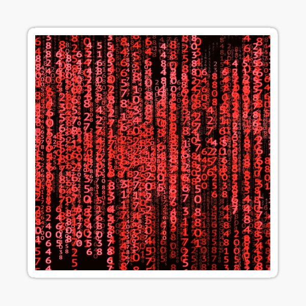 "Red Computer Code" Sticker for Sale by TotallyRetroArt | Redbubble