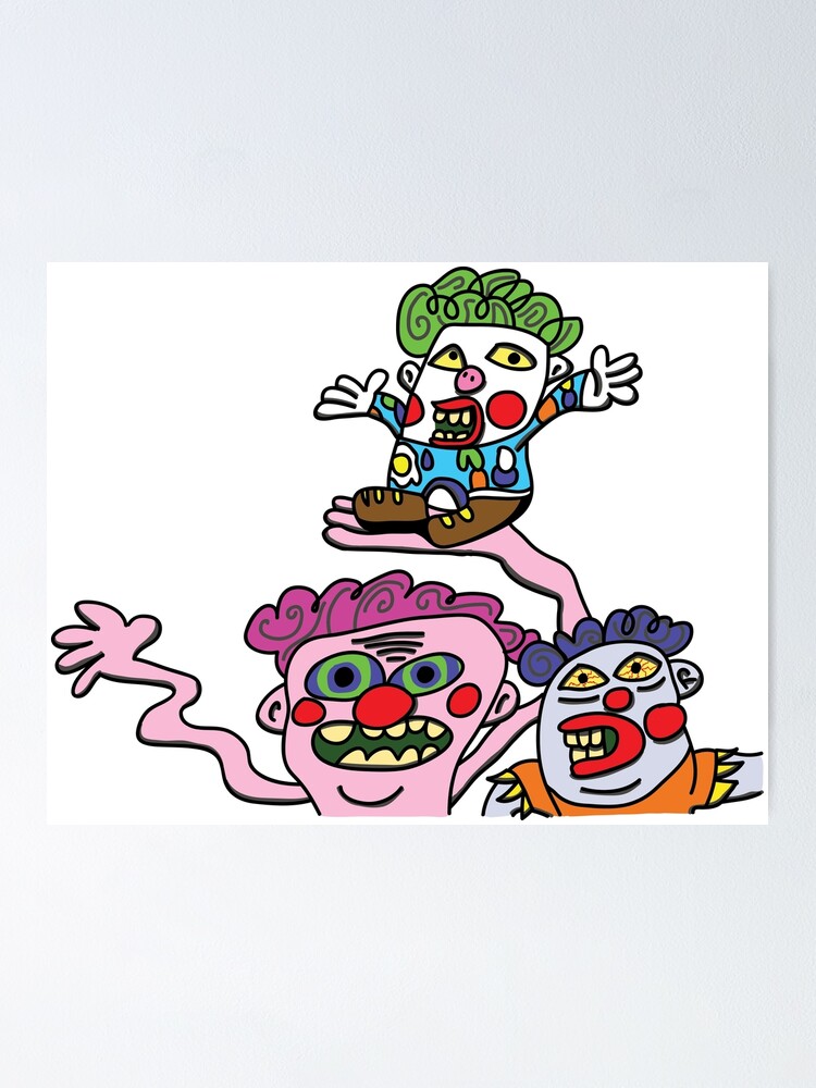 "3 clown friends" Poster for Sale by anisebou | Redbubble