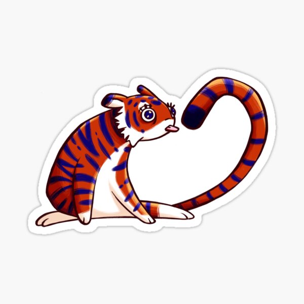 "Cursed Tiger - Lick Interrupted" Sticker for Sale by SaurPuss | Redbubble