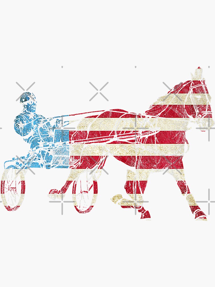 "Harness Racing American Flag Harness Horse" Sticker for Sale by ...