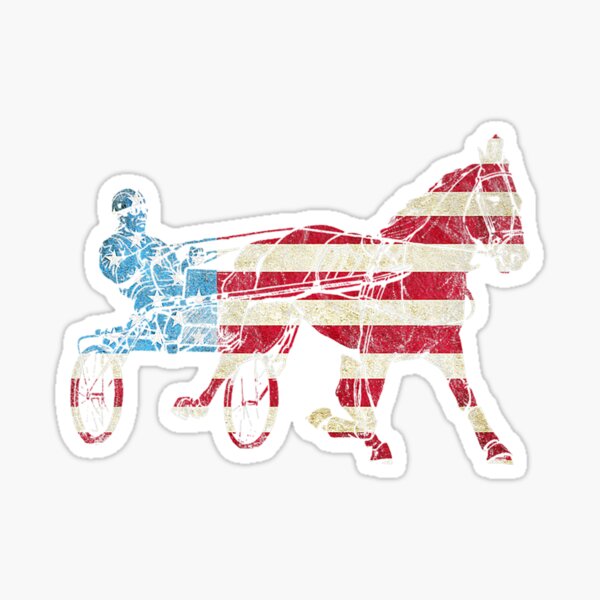 "Harness Racing American Flag Harness Horse" Sticker for Sale by ...
