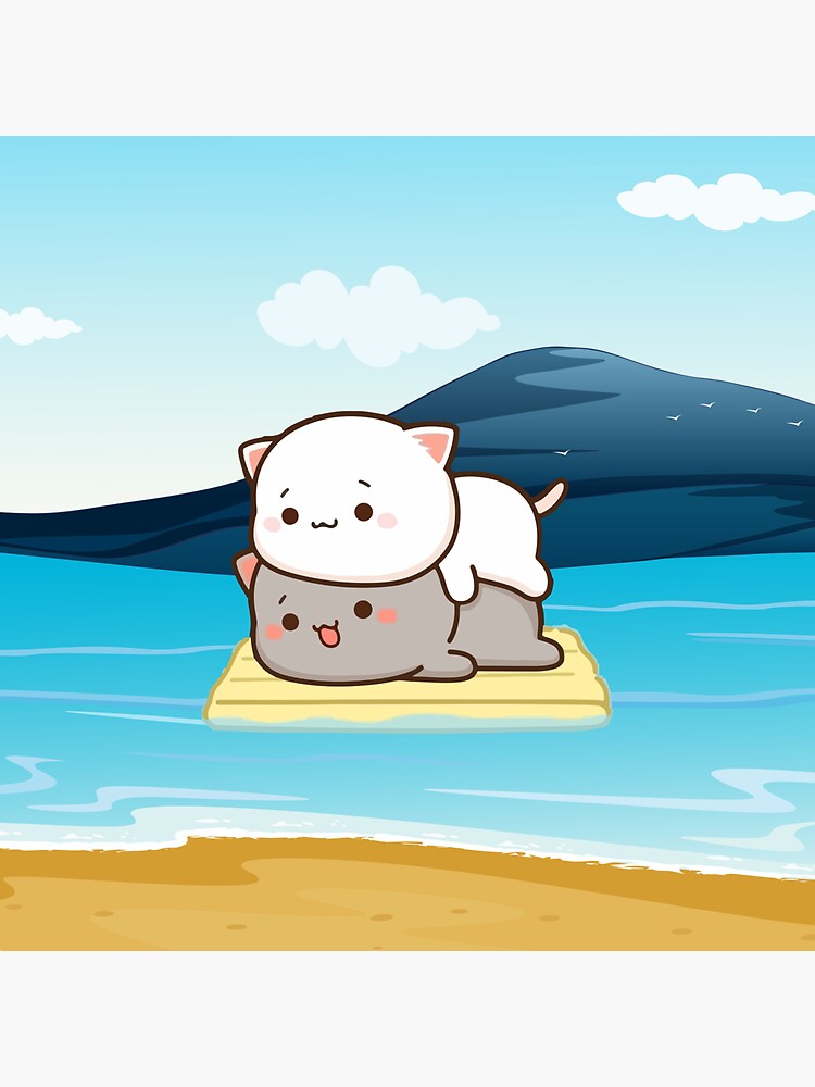 "Peach and Goma surfing in the sea" Sticker for Sale by Cutievogue ...