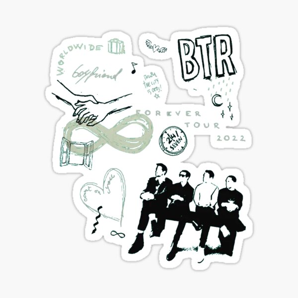 "big time rush btr big time rush btr big time" Sticker for Sale by ...