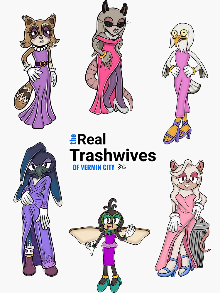 "The Real Trashwives of Vermin City" Sticker for Sale by JBAW-Designs ...