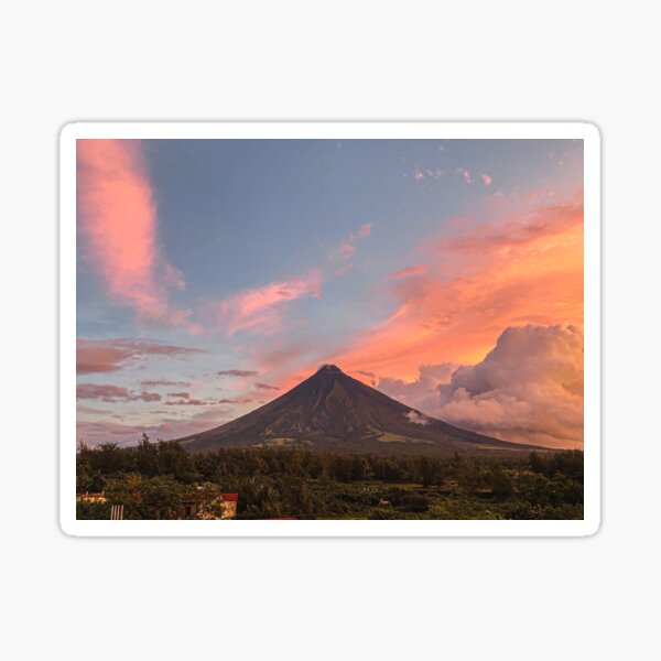"Mayon Volcano" Sticker for Sale by huwakim | Redbubble
