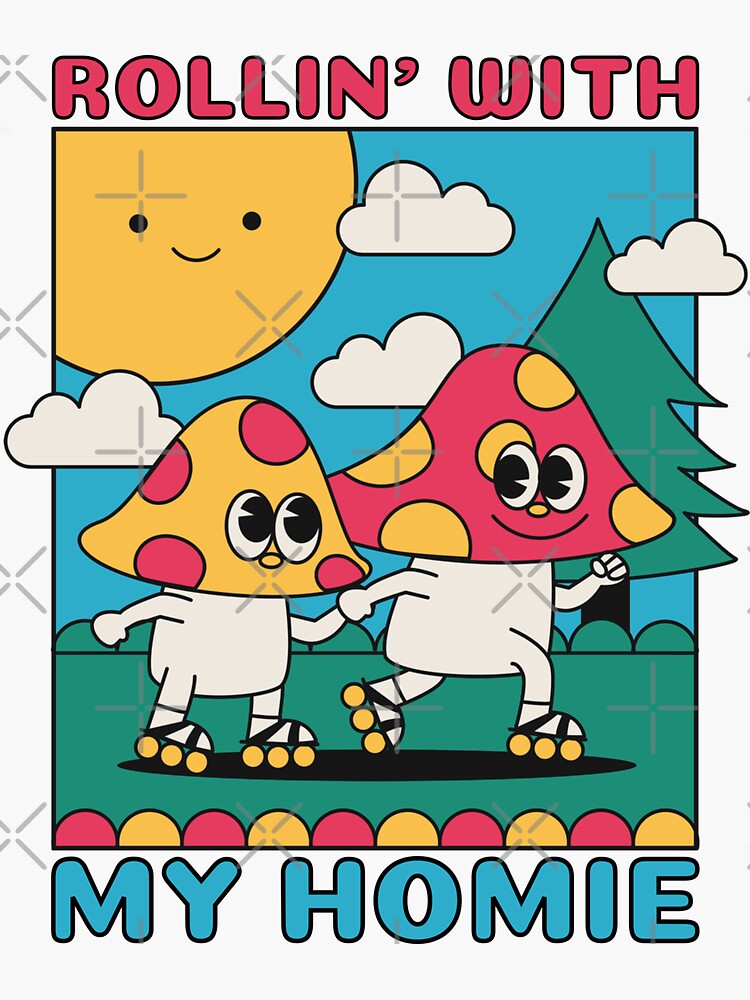 "Rollin' with my Homie " Sticker for Sale by Cotton Studio | Redbubble