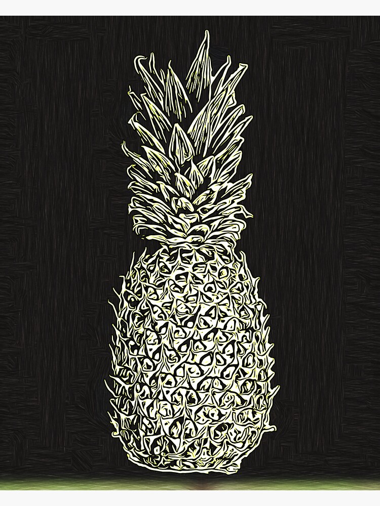 "Yellow Neon Pineapple" Sticker for Sale by Printableshop7 | Redbubble