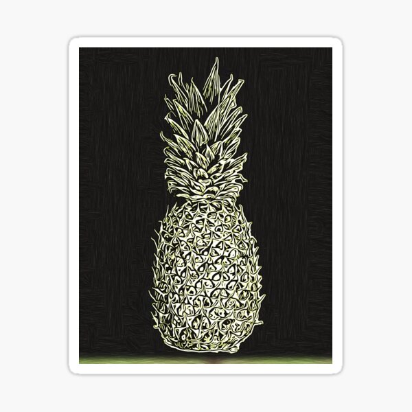 "Yellow Neon Pineapple" Sticker for Sale by Printableshop7 | Redbubble