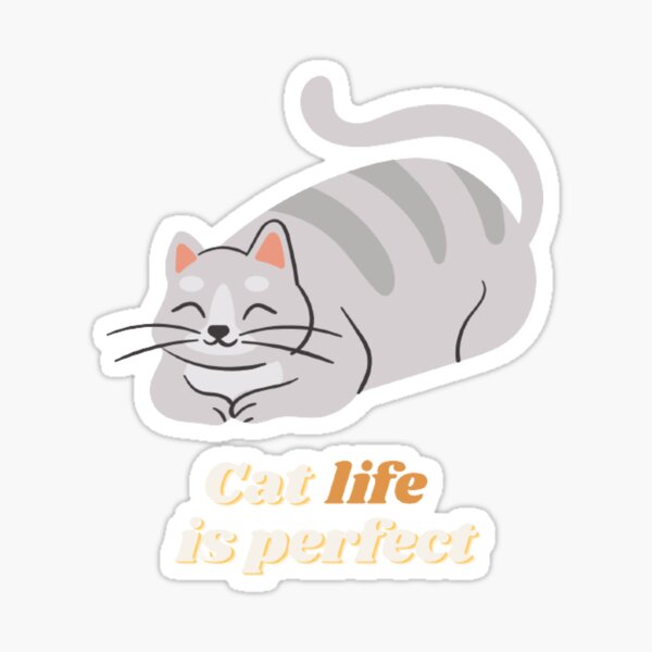 "cat life is perfect" Sticker for Sale by DesginTrend | Redbubble