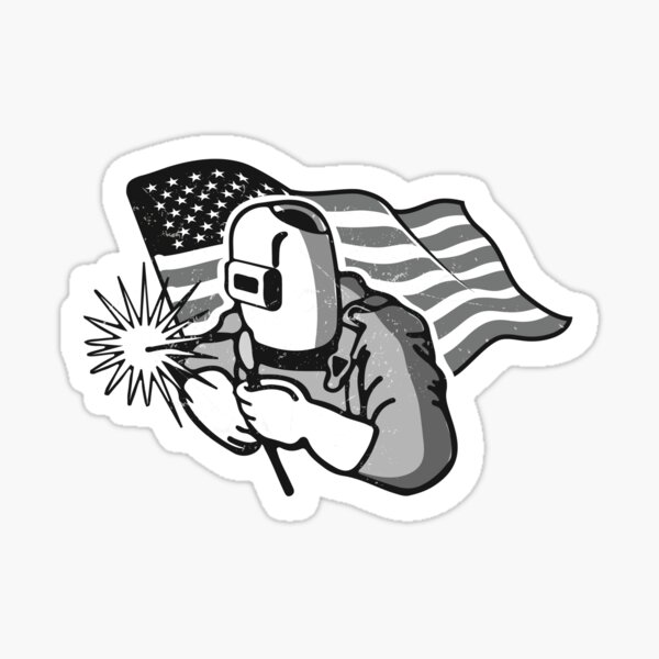 "American Flag USA Welder" Sticker for Sale by fiskooriginal | Redbubble