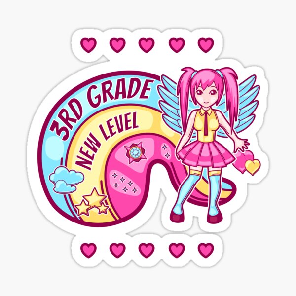 "Anime Third grade Level Unlocked new level" Sticker for Sale by ...