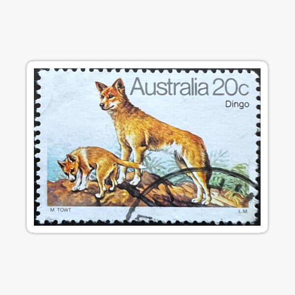 "Dingo Australia Vintage Postage Stamp" Sticker for Sale by Factory57 ...