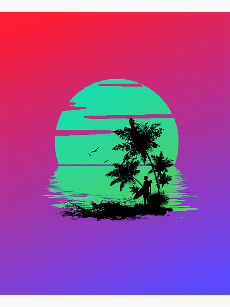 "Neon Surf Summer" Sticker for Sale by TWIXIC | Redbubble