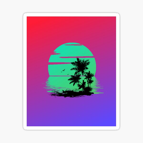 "Neon Surf Summer" Sticker for Sale by TWIXIC | Redbubble