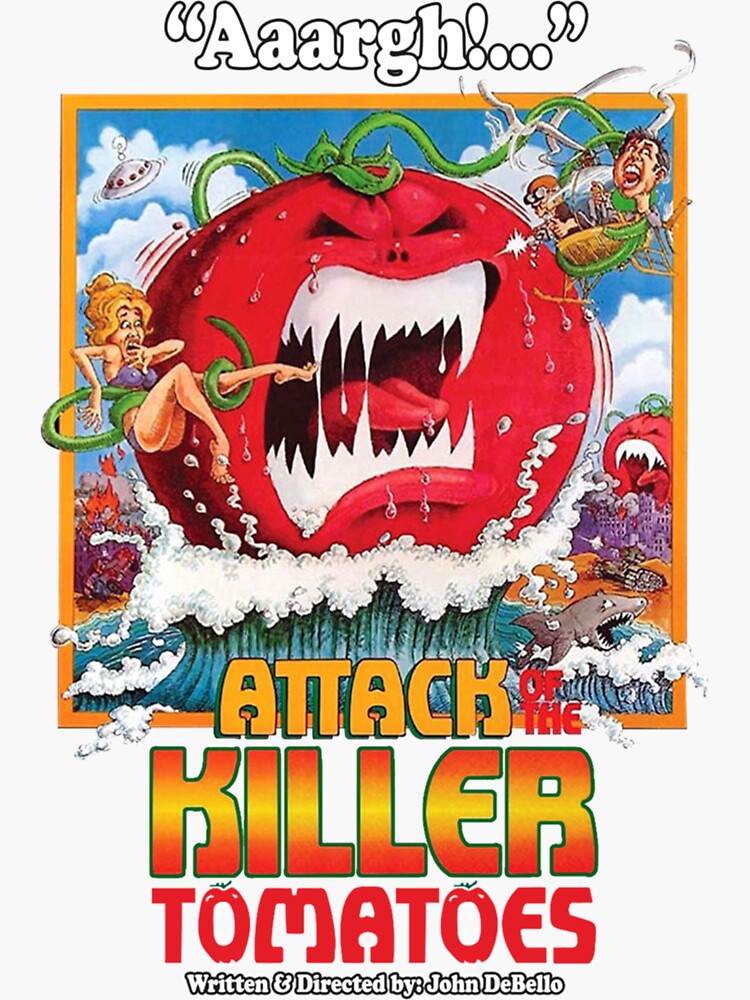 "Attack of the Killer Tomatoes Original Poster Art ﻿Horro" Sticker for ...