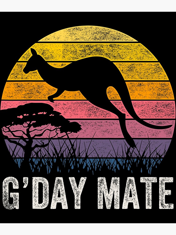 "Australia G'Day Mate Shirt Funny Kangaroo Australian Symbol" Poster ...