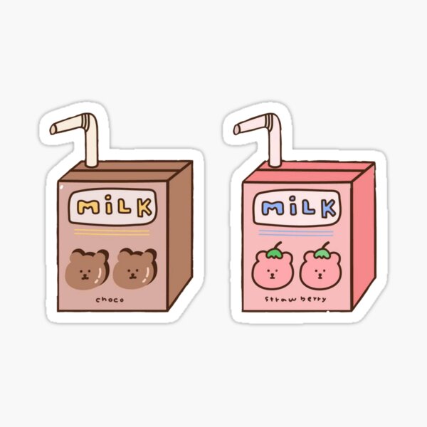 "strawberry and choco milk sticker pack" Sticker for Sale by ...