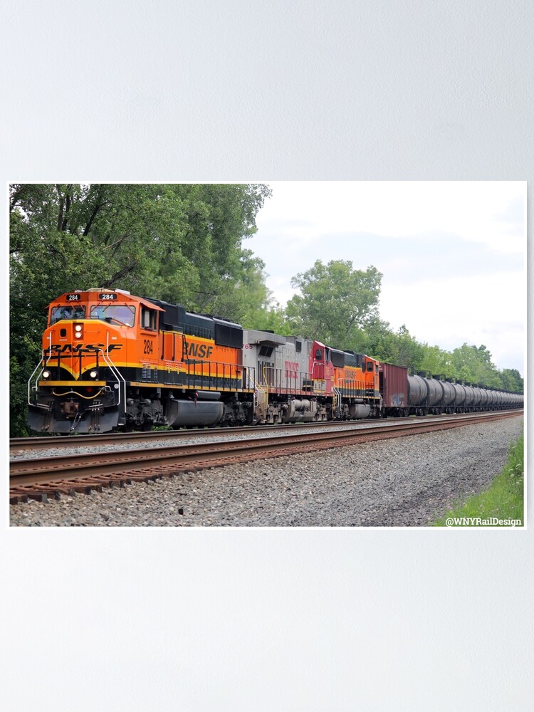"BNSF SD75I Westbound Tanker Train" Poster for Sale by WNYRailDesign ...