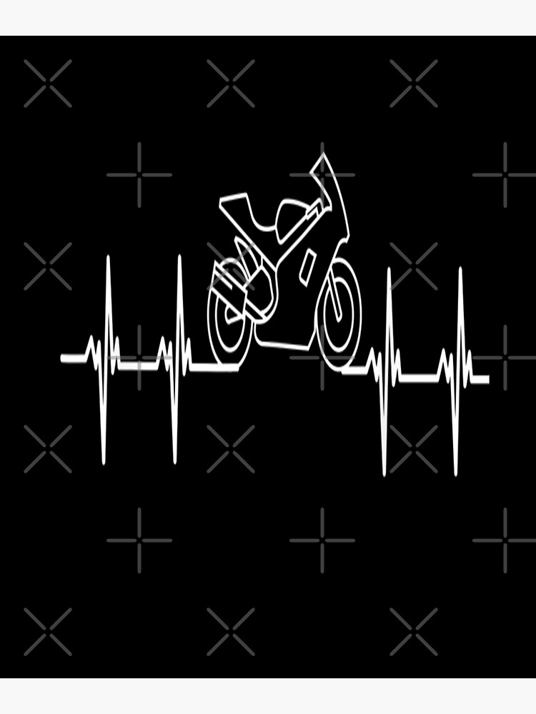 "Motorcycle Heartbeat - Rider Sport Bike Biker Superbike" Poster for ...
