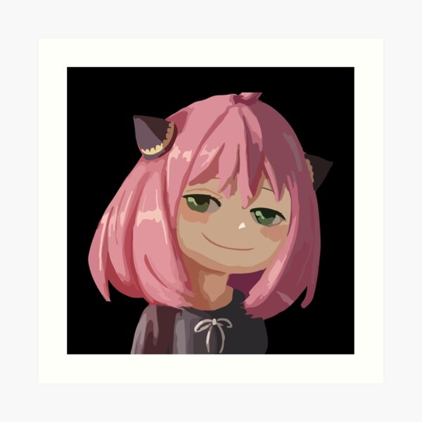"Anya Smile Face Meme" Art Print for Sale by MangaMolly | Redbubble