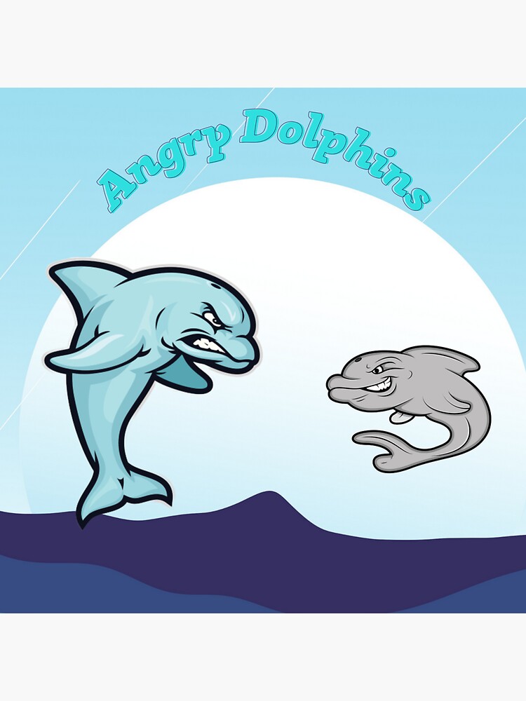 "Angry Dolphins" Sticker for Sale by Vard-Rose | Redbubble