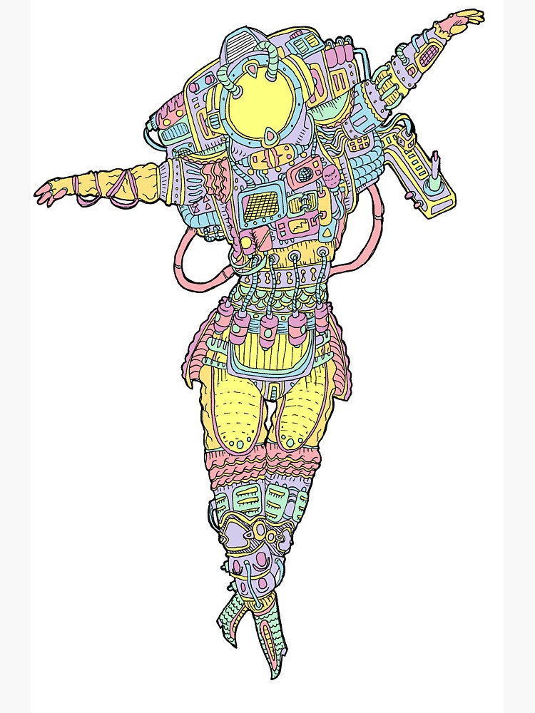 "Space babe tech mech" Sticker for Sale by riggsgreggors | Redbubble