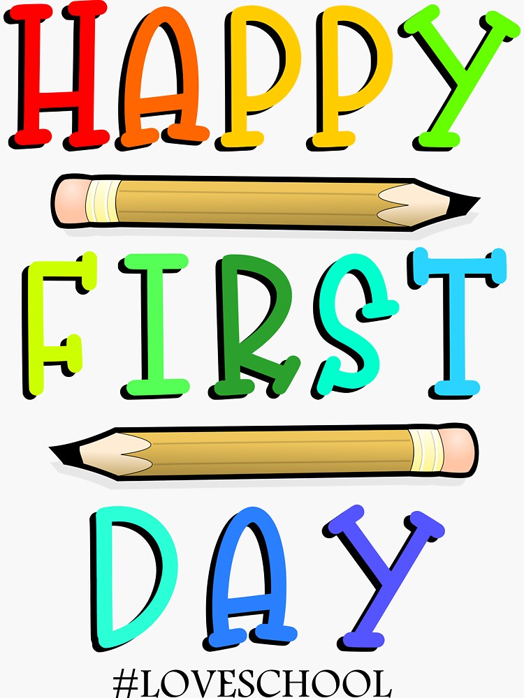 "Happy first day" Sticker for Sale by ijou | Redbubble