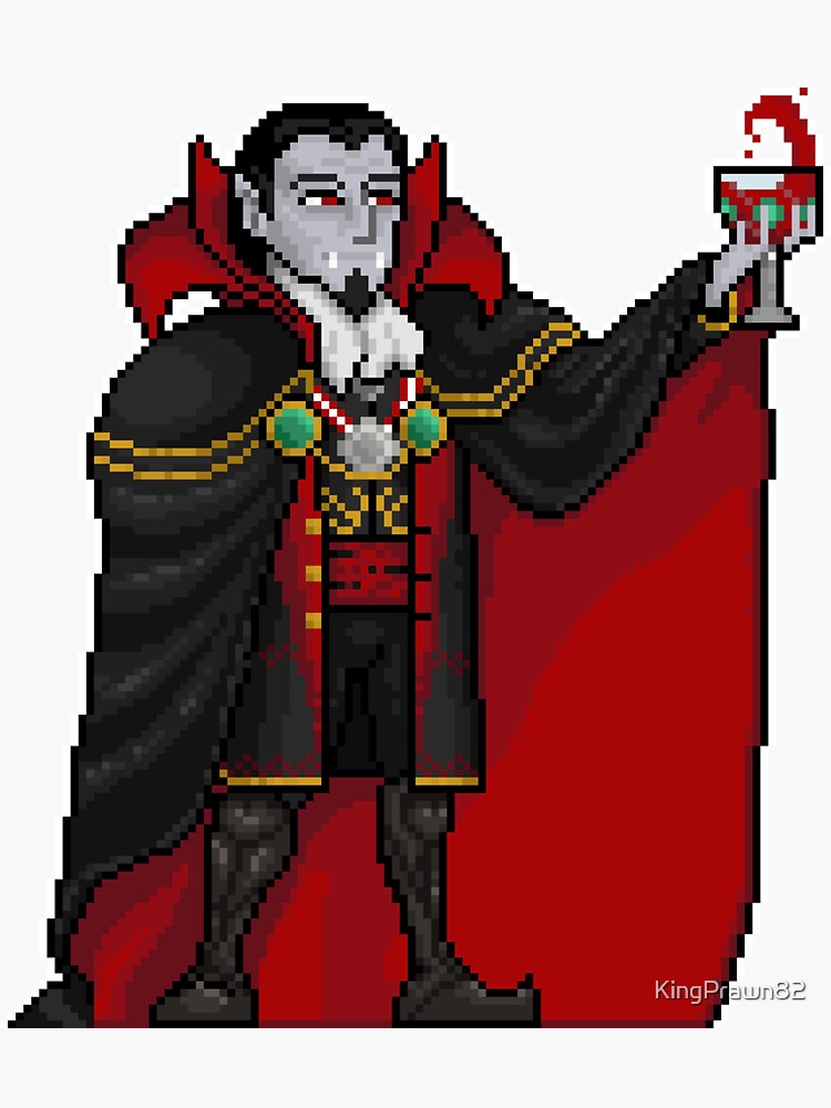 "Dracula Pixel Sprite" Sticker for Sale by KingPrawn82 | Redbubble
