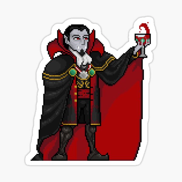"Dracula Pixel Sprite" Sticker for Sale by KingPrawn82 | Redbubble