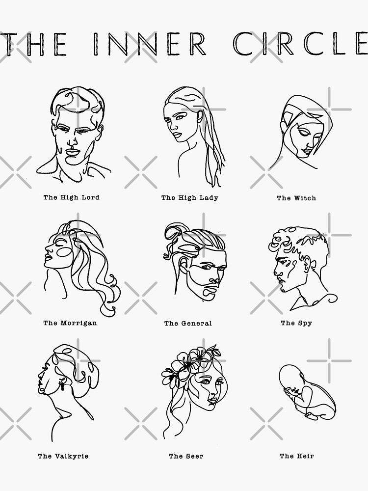 "ACOTAR Inner Circle Minimalist" Sticker for Sale by baranskini | Redbubble