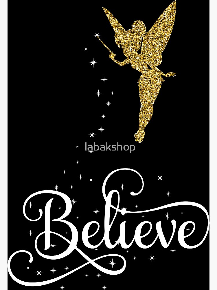 Lienzo «creer, oro Tinkerbell Magic Gold Glitter, Cute Fairy Gold ...